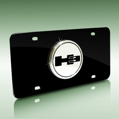 Hummer H3 Logo on Black Metal License Plate - Car Beyond Store