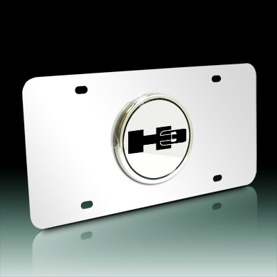 Hummer H3 Logo on Chrome Stainless Steel License Plate - Car Beyond Store