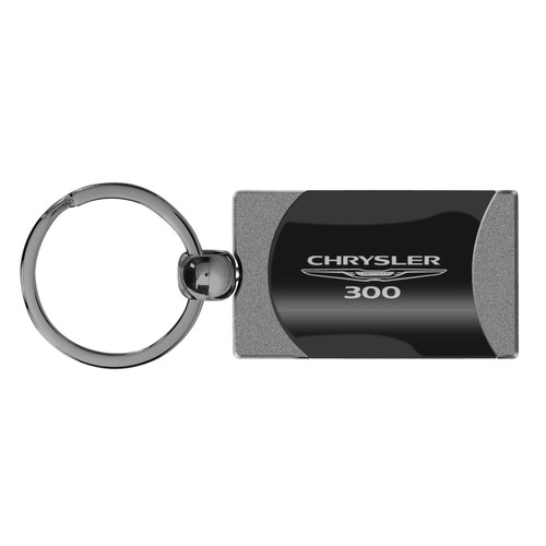 Chrysler 300 Two Tone Gun-Metal Rectangular Key Chain Key Fob - Car ...