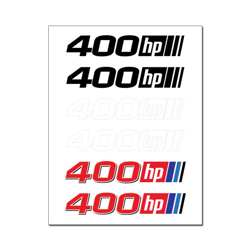 400 Horsepower 6 Vinyl Graphic Car Stickers Sheet - Car Beyond Store