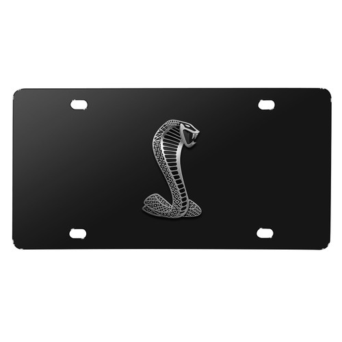 Ford Mustang Cobra Black Steel License Plate - Car Beyond Store
