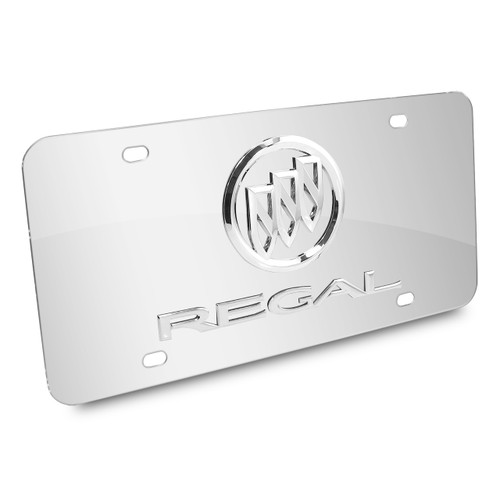 Buick Regal 3D Double Logo Chrome Stainless Steel License Plate by ...