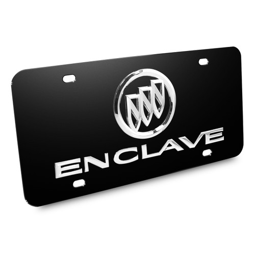 Buick Enclave 3D Double Logo Black Stainless Steel License Plate by ...