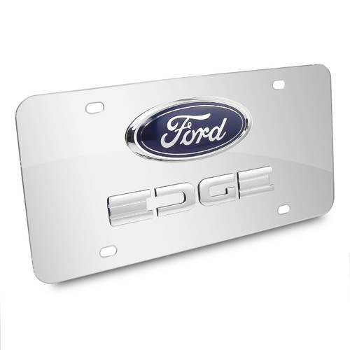Ford Edge Double 3d Logo Chrome Stainless Steel License Plate, Made in ...