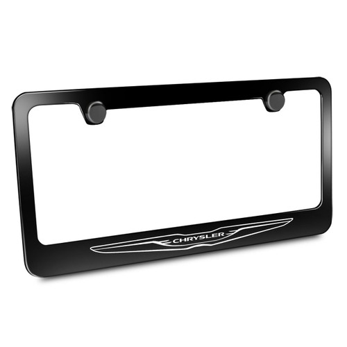 Chrysler Logo Black Metal License Plate Frame - Car Beyond Store