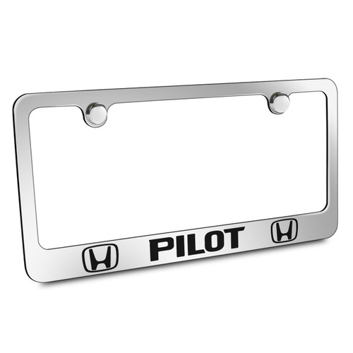 Honda Pilot Dual Logos Chrome License Plate Frame - Car Beyond Store