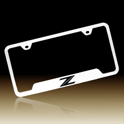 Nissan 370Z Z Logo Polished Steel License Plate Frame - Car Beyond Store