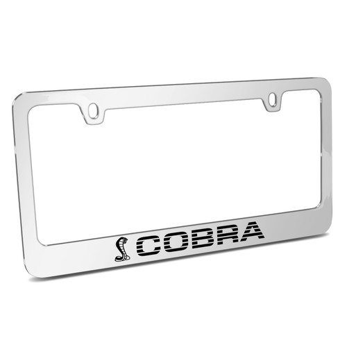 Ford Mustang Cobra Speed-Line Mirror Chrome Metal License Plate Frame ...