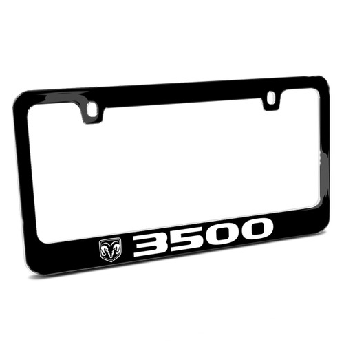 RAM 3500 Logo Black Metal License Plate Frame for Dodge RAM Track, Made ...