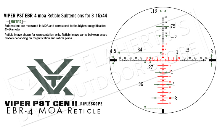 Vortex Viper PST Gen II SFP Scope 3-15x44mm with EBR-4 MOA Reticle #PST ...