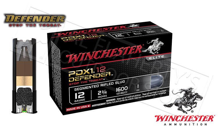Winchester PDX1 Defender Shells 12 Gauge 2-3/4" Segmented Slugs, Box of ...
