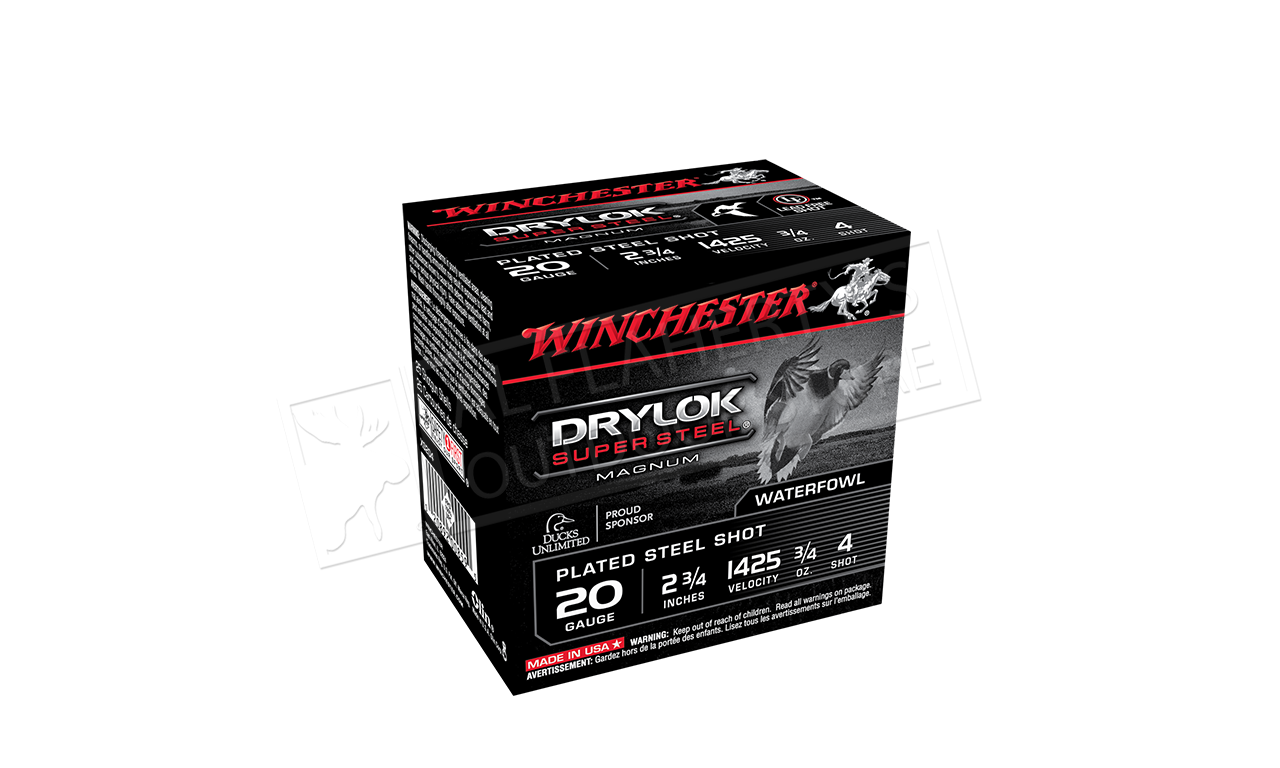 Winchester Drylok Super Steel Magnum Waterfowl Shells 20 Gauge 2-3/4 ...