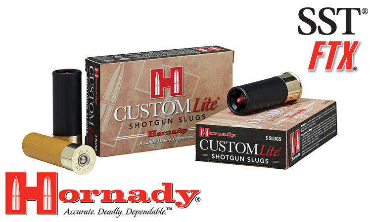 Hornady Custom Lite FTX Sabot Slugs 12 Gauge 2-3/4" Box of 5 #86230 ...