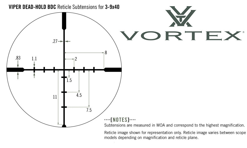 Vortex Viper Rifle Scope 3-9x40 #VPR-M-01BDC - Al Flahertys Outdoor Store