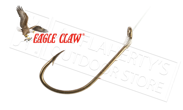 Eagle Claw Snelled Nylawire Long Shank Hooks, 10.5" Leader, Packs of 5 ...