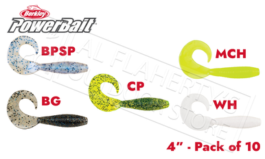 Berkley PowerBait Power Grubs, 4" Pack of 10, Various Patterns #PBBG4 ...