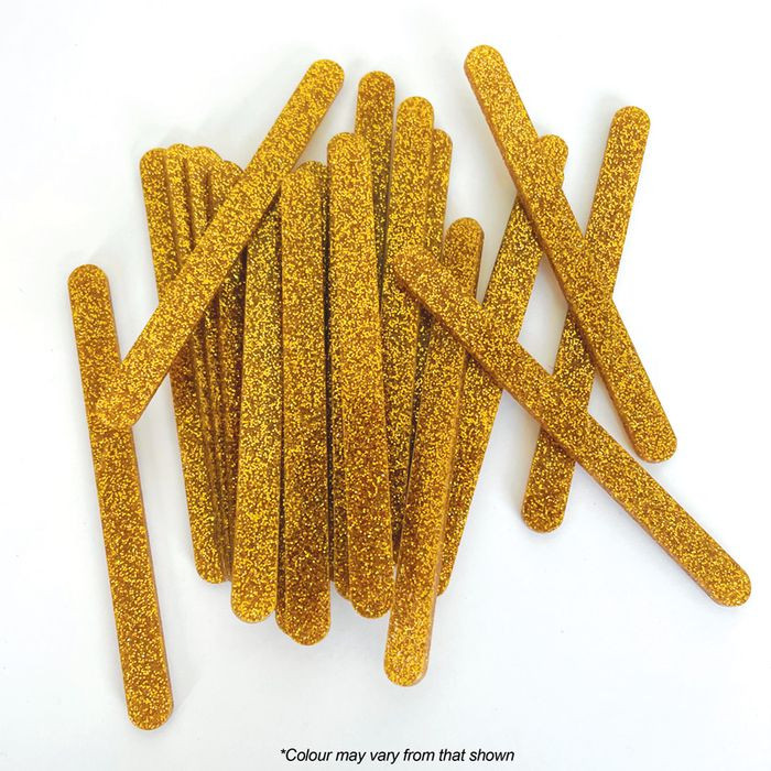 Gold Glitter Popsicle Sticks (24Pk) - Blackwood Lane