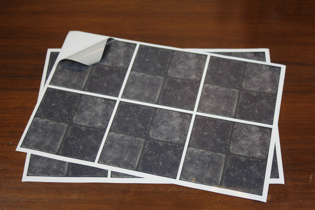 Black Stone Tile Stickers for Kitchen and Bathroom 10x10cm/15x15cm ...