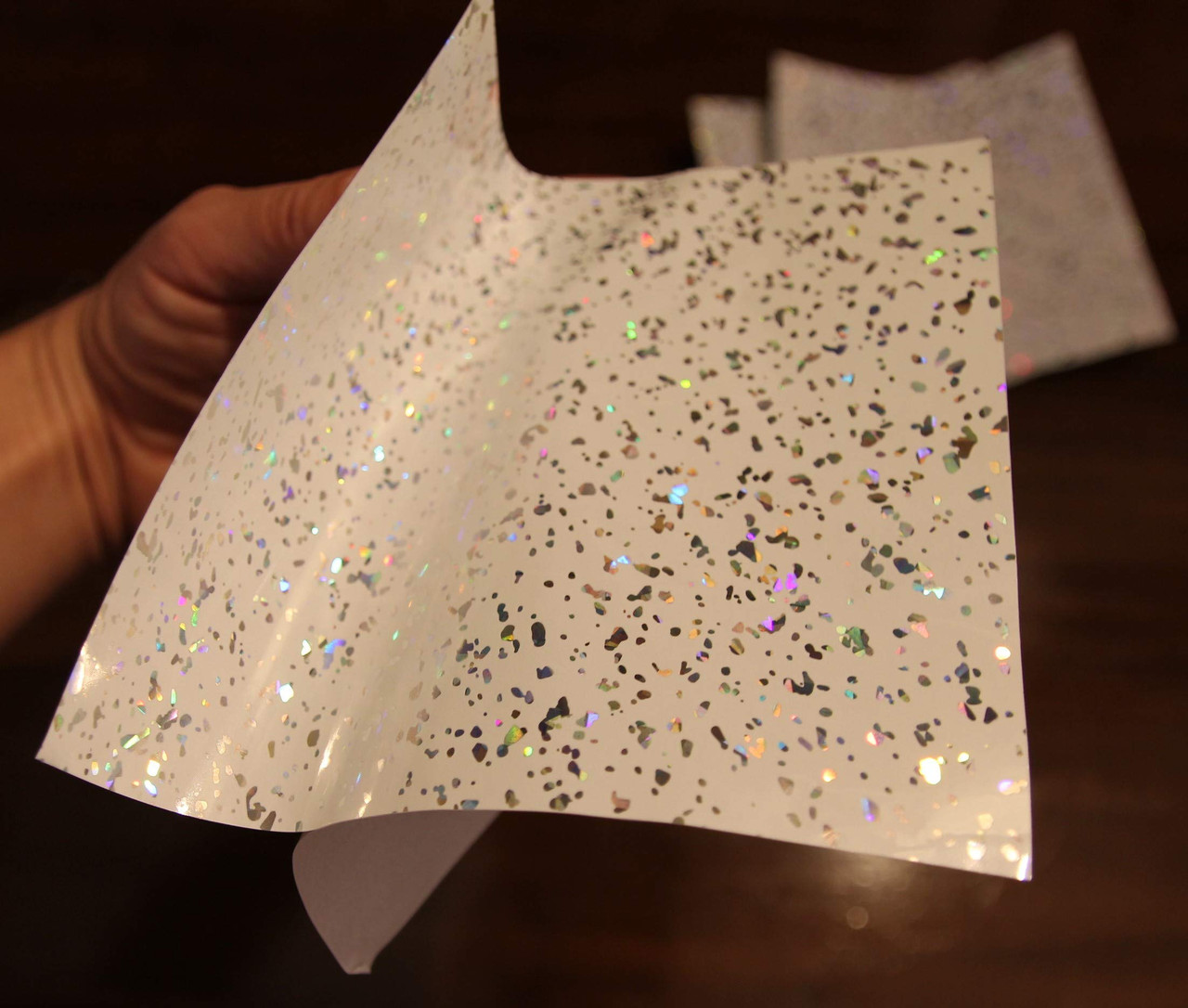 20pcs White Glitter Tile STICKERS For 6x6 inch Tile 15x15 cm Sparkle ...
