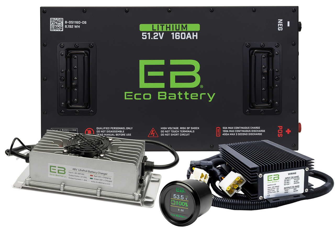 Eco Battery 48V - 160AH Gen3 Lithium Battery Combo - Choose Cart Model