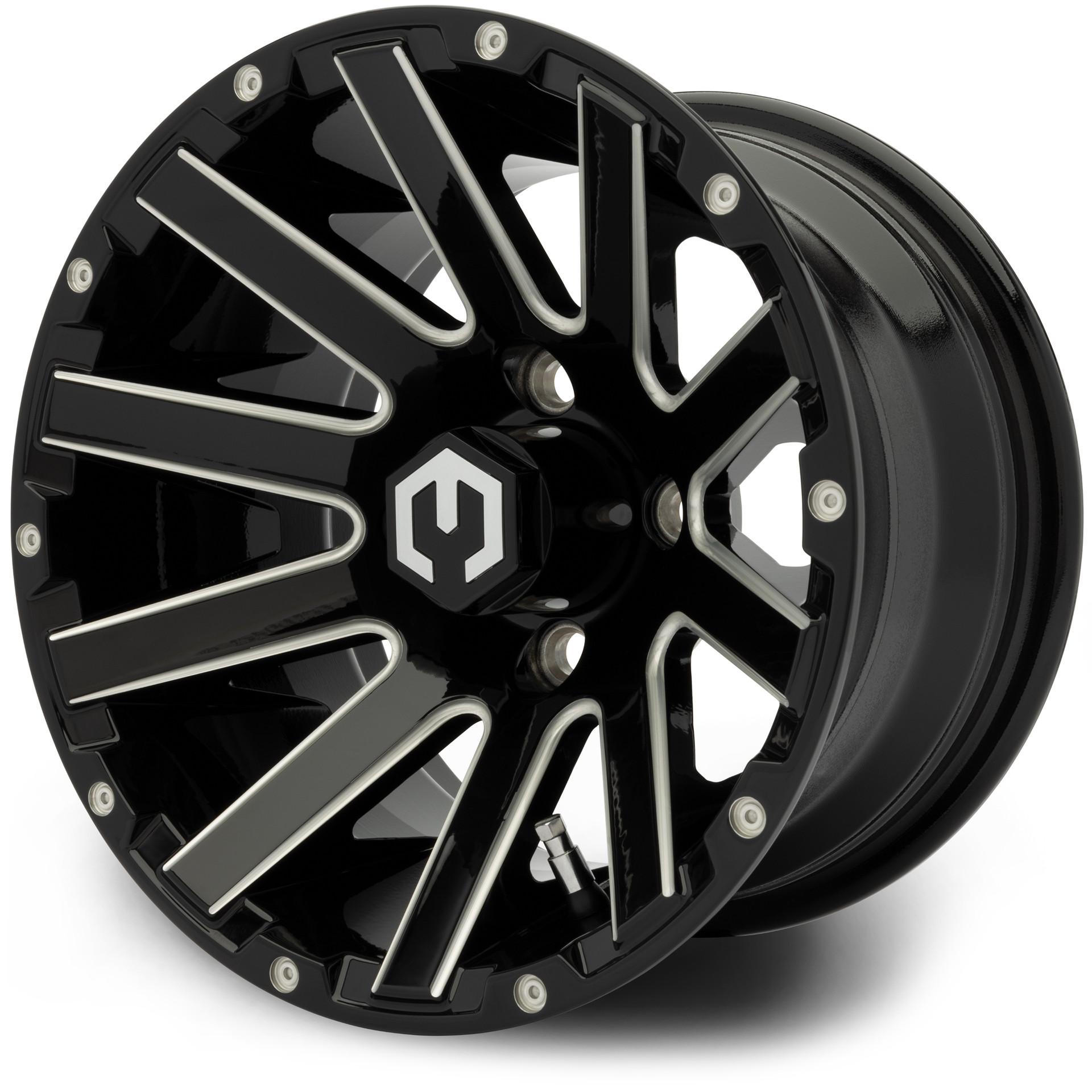 MODZ® Mauler Glossy Black 14" Golf Cart Wheels