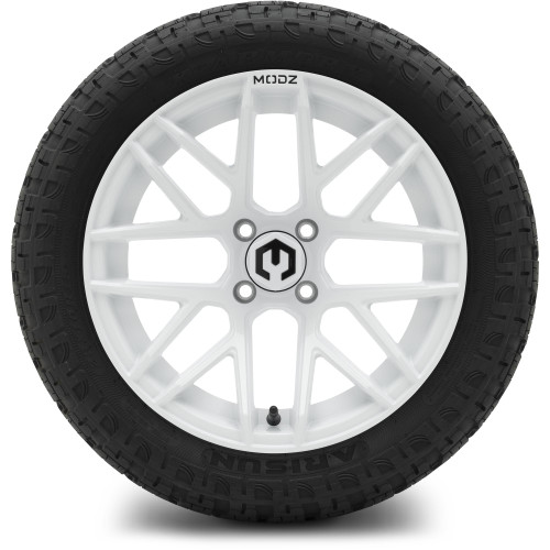 MODZ® 15" Matrix Glossy White Wheels and Off-Road Tires Combo
