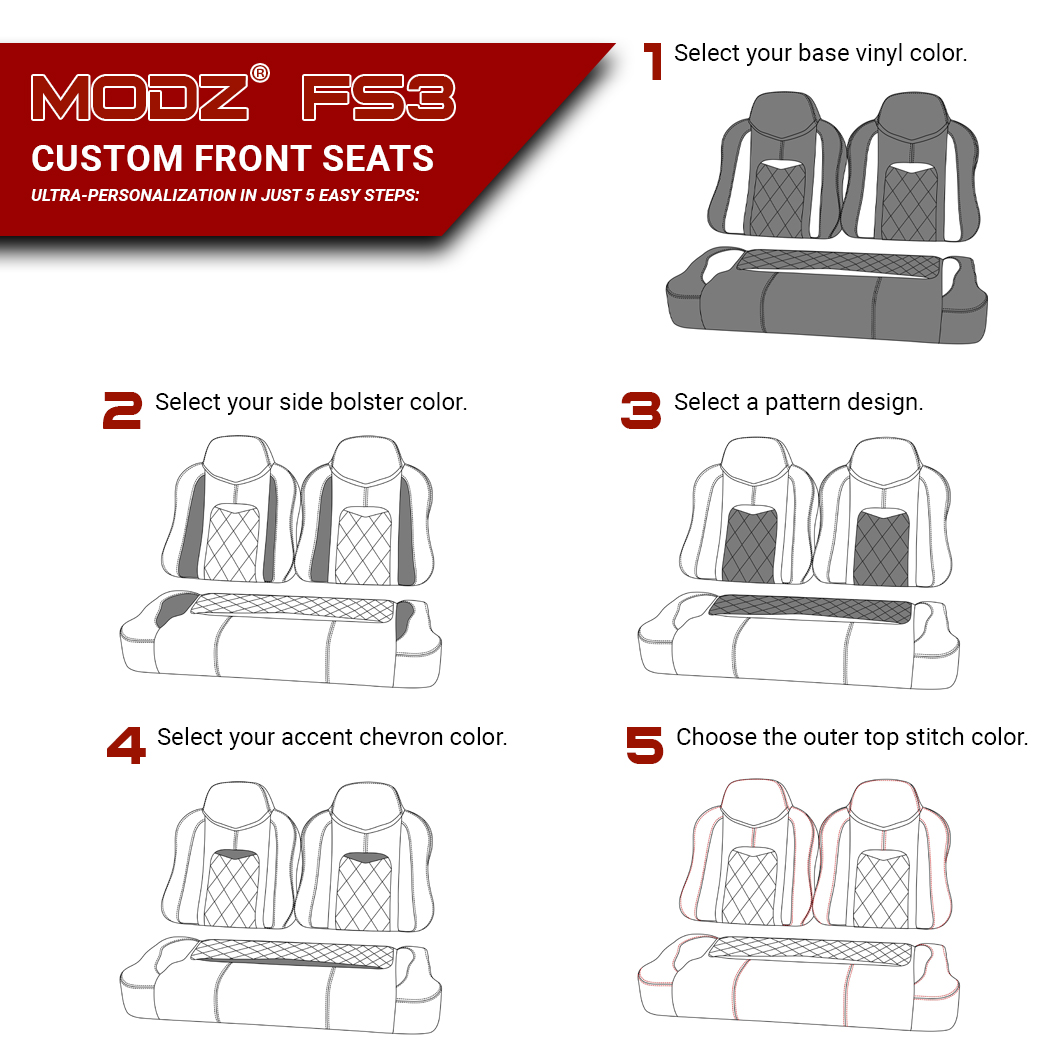 MODZ® FS3 FRONT SEAT FOR CLUB CAR & EZGO - CUSTOM
