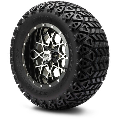 MODZ® 12" Vortex Machined Black Wheels and Off-Road Tires Combo