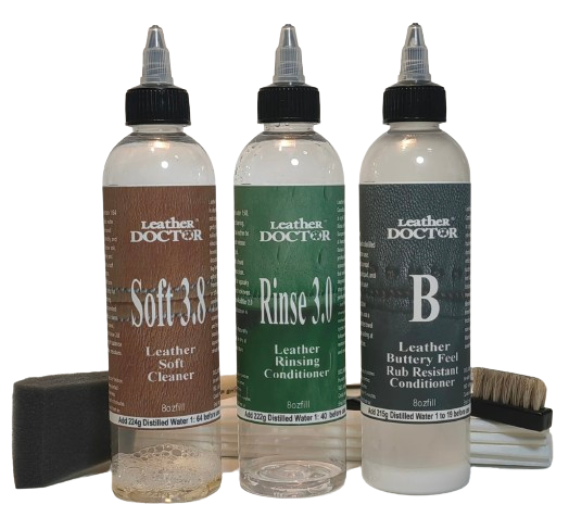 Leather Soft Cleaner, Rinse & Conditioner Kit T2 | Gentle Care for ...