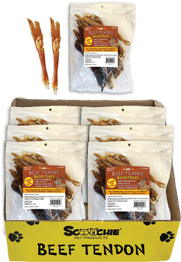Beef Tendon / Back Strap 1 lb. in Zip Lock Bag 12x9x11 PDQ of 6