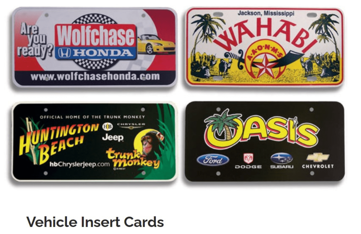 License Plate Inserts - (.015, .023, .030) PolyStyrene