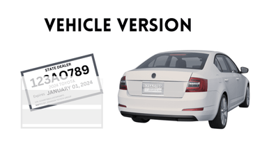 License Plate Temporary Registration Pouch VEHICLE (TRP) w/Adhesive ...