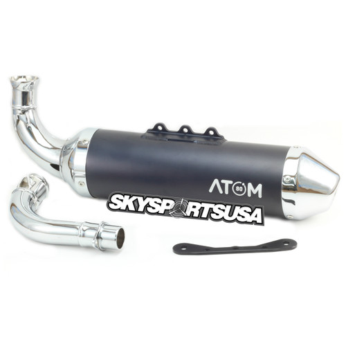 AT170 Complete Chromed Muffler, Assembly With Silencer and Plate ...