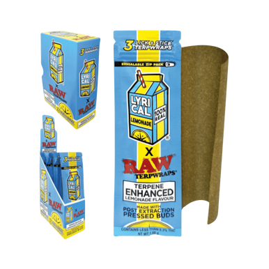 Lyrical Lemonade X RAW Terp Wraps, 3pk/20CT - Ludicrous Distro