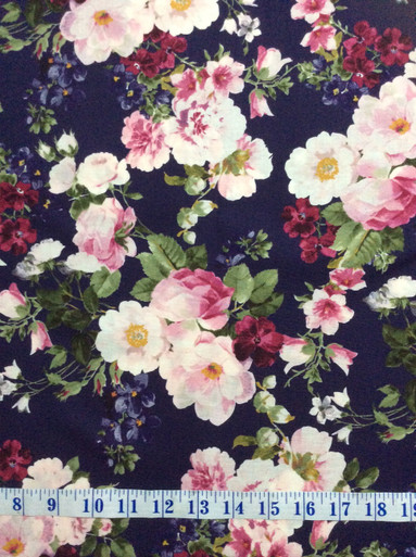 Ruru Bouquet Suzonne Floral Rose Bouquet Dark Purple Cotton Quilting ...