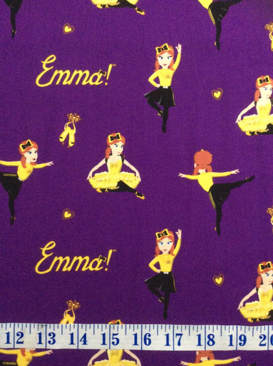 The Wiggles Ready Steady Wiggle Ballet Emma Purple Cotton Quilting ...