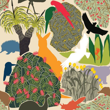 Australian Florals Birds Animals Robyn Hammond DV5212 Cotton Quilting ...