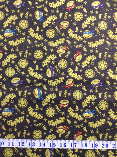 Teenage Mutant Ninja Turtles TMNT In NYC Cotton Quilting Fabric 1/2 YARD