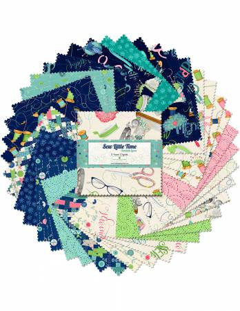 Sew Little Time 42 piece 5 inch Squares Q508-699-508 Cotton Quilting Fabric