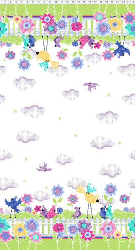 Susybee Birds Buddies Double Border White SB20381-100 Cotton Quilting ...