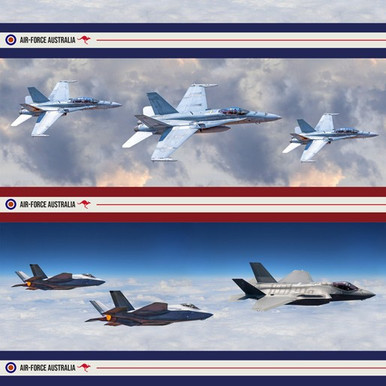 Air Force Centenary Hornet and Lightning Aircraft Stripe Cotton ...