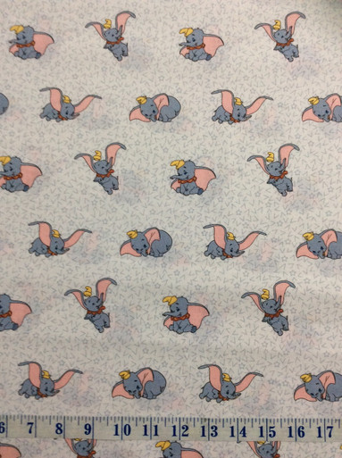 Disney Dumbo Classic Many Faces Cotton Quilting Fabric 1/2 YARD
