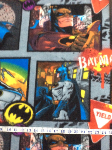 Batman DC Yield Signs and Graffiti FLEECE Fabric 120cm