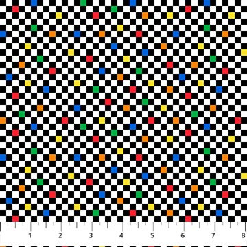 Racing Cars Turbo Speed Check Multi Colour 25111-10 Cotton Quilting Fabric