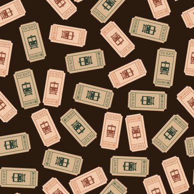 The Conductors Collection Train Tickets 5026-10 Cotton Quilting Fabric