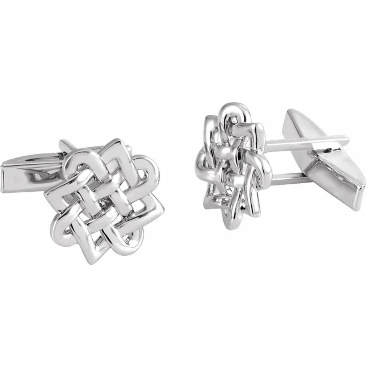Sterling Silver Endless Celtic Knot Cufflinks - DaVinci Emporium
