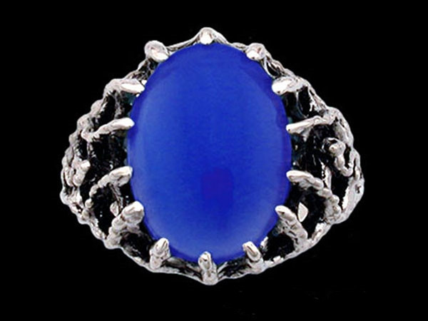 Medieval Blue Knight Lord's Ring with Blue Onyx - DaVinci Emporium