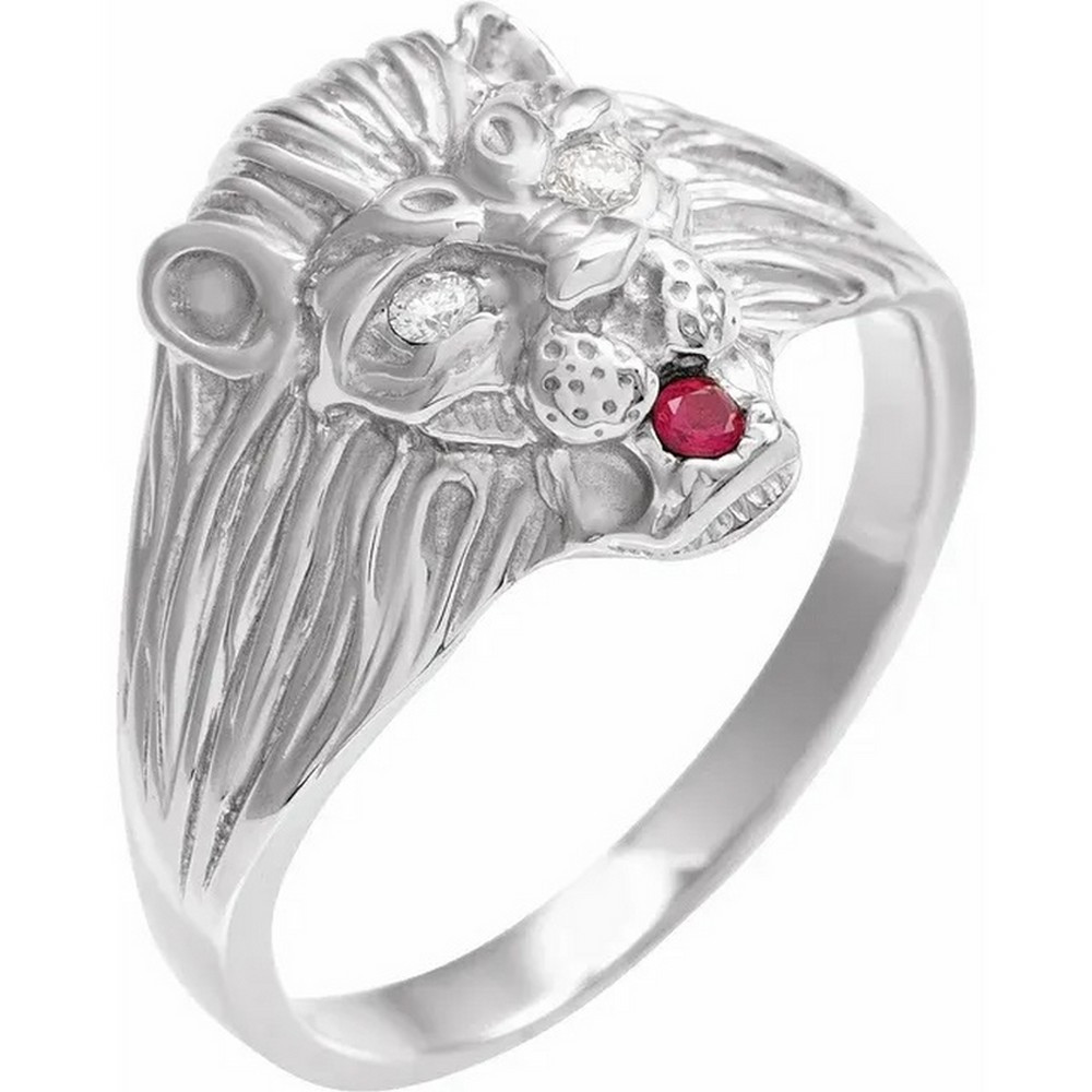 Men's Lion Head Ring in 14k Gold or Platinum - DaVinci Emporium