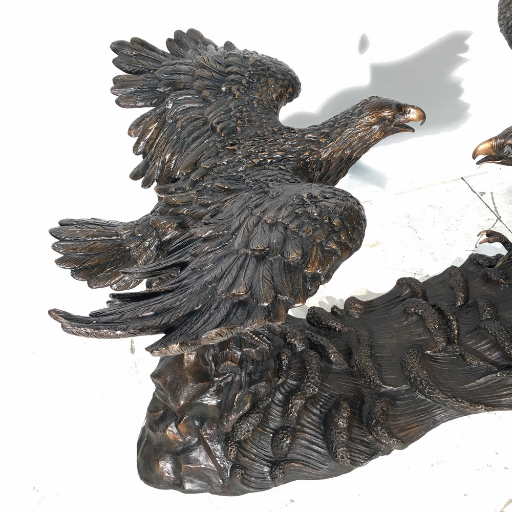 Bronze Two Eagles Dining Table Base Sculpture - DaVinci Emporium