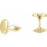Round Cufflinks in 14k or 18k Gold - DaVinci Emporium